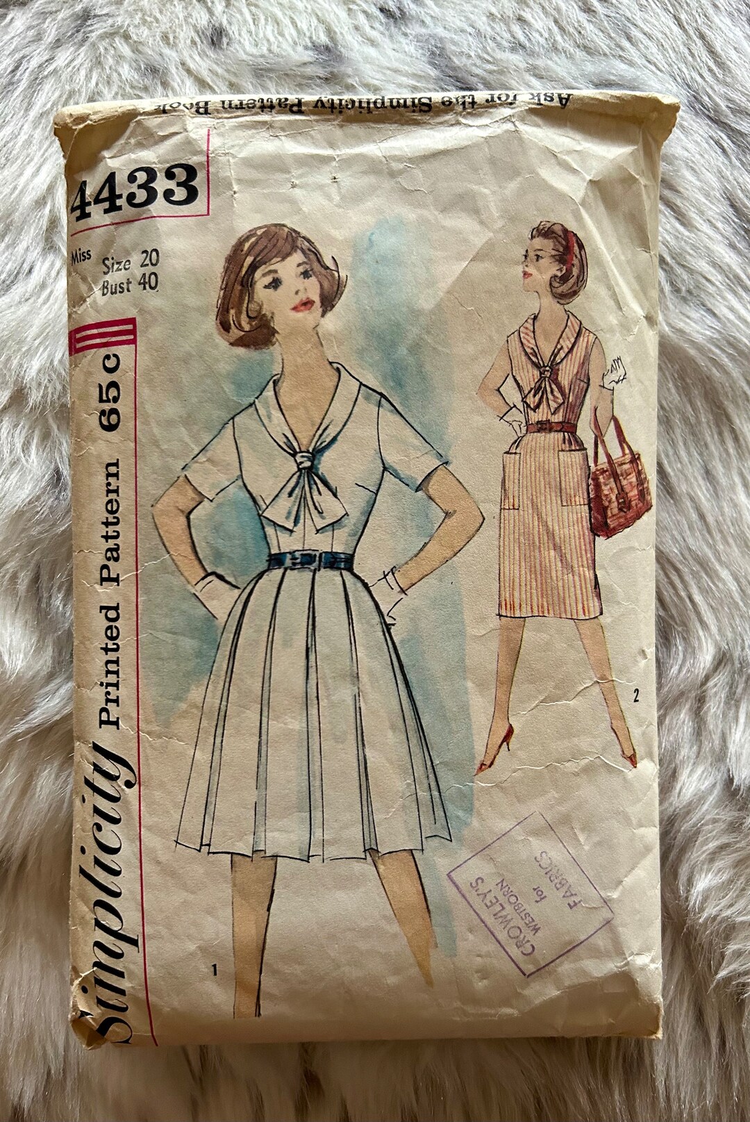 Vintage 1962 Simplicity Sewing Pattern 4433 Misses One-piece Dress With ...