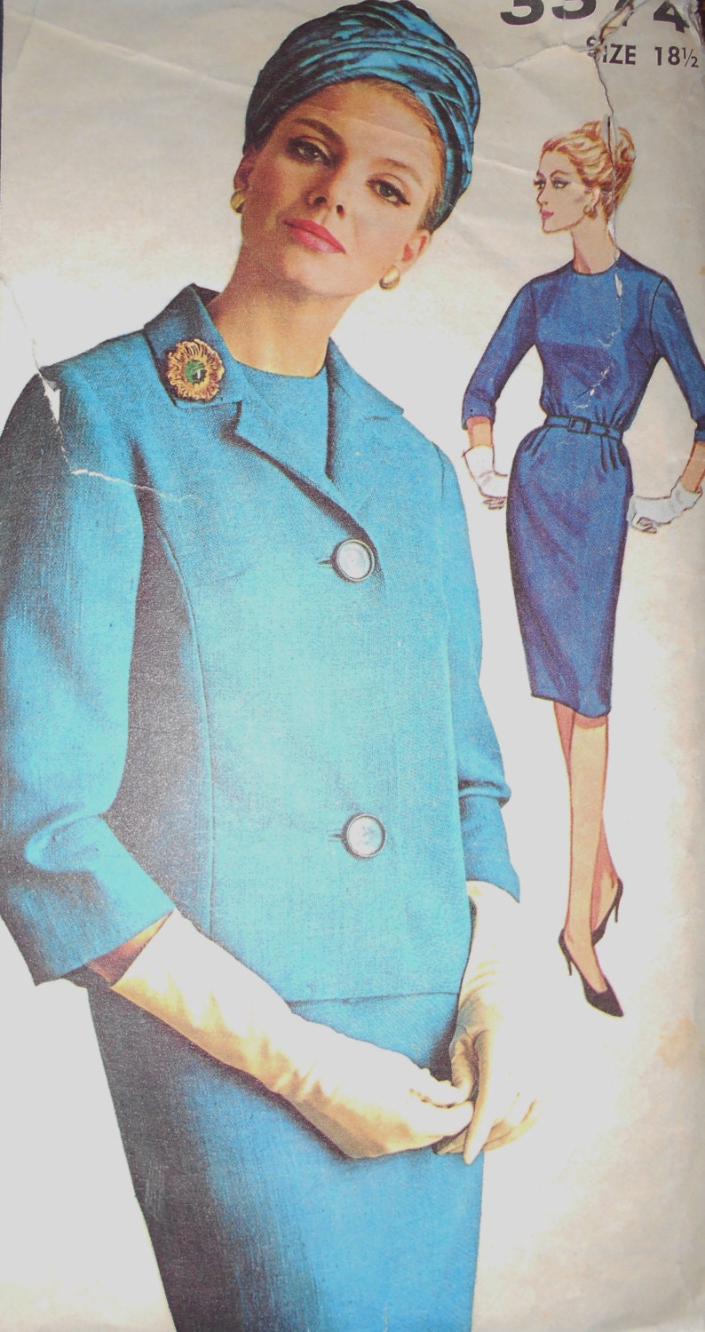 Vintage 1964 Sew-easy Advance Sewing Pattern 3374 Misses' Dress and ...