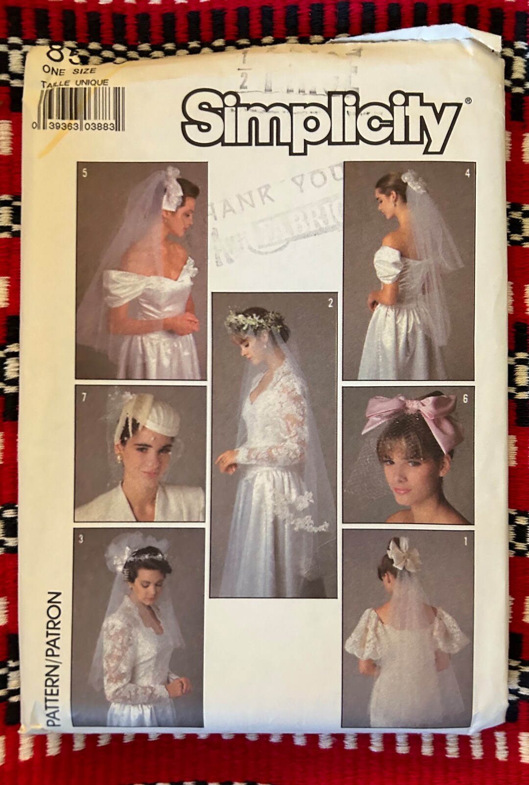 Vintage 1988 Simplicity Sewing Pattern 8509 Bridal Veils & Headpieces 7 ...