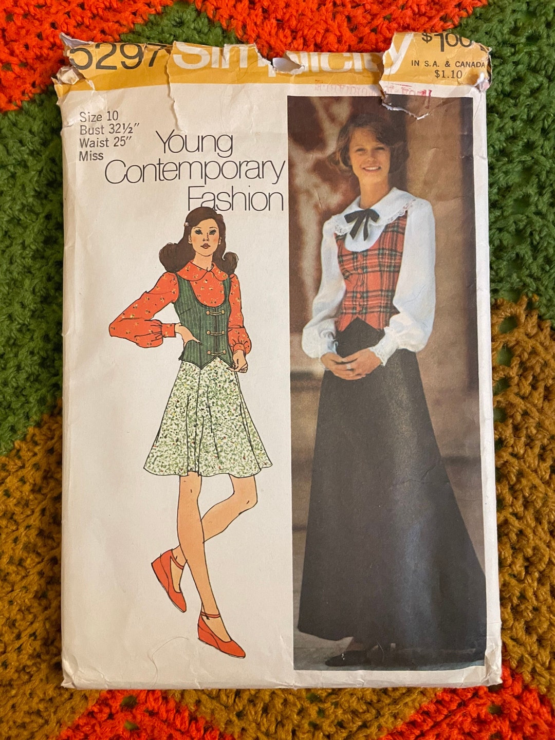 Vintage 1972 Simplicity Sewing Pattern 5297 Young Contemporary Fashion ...