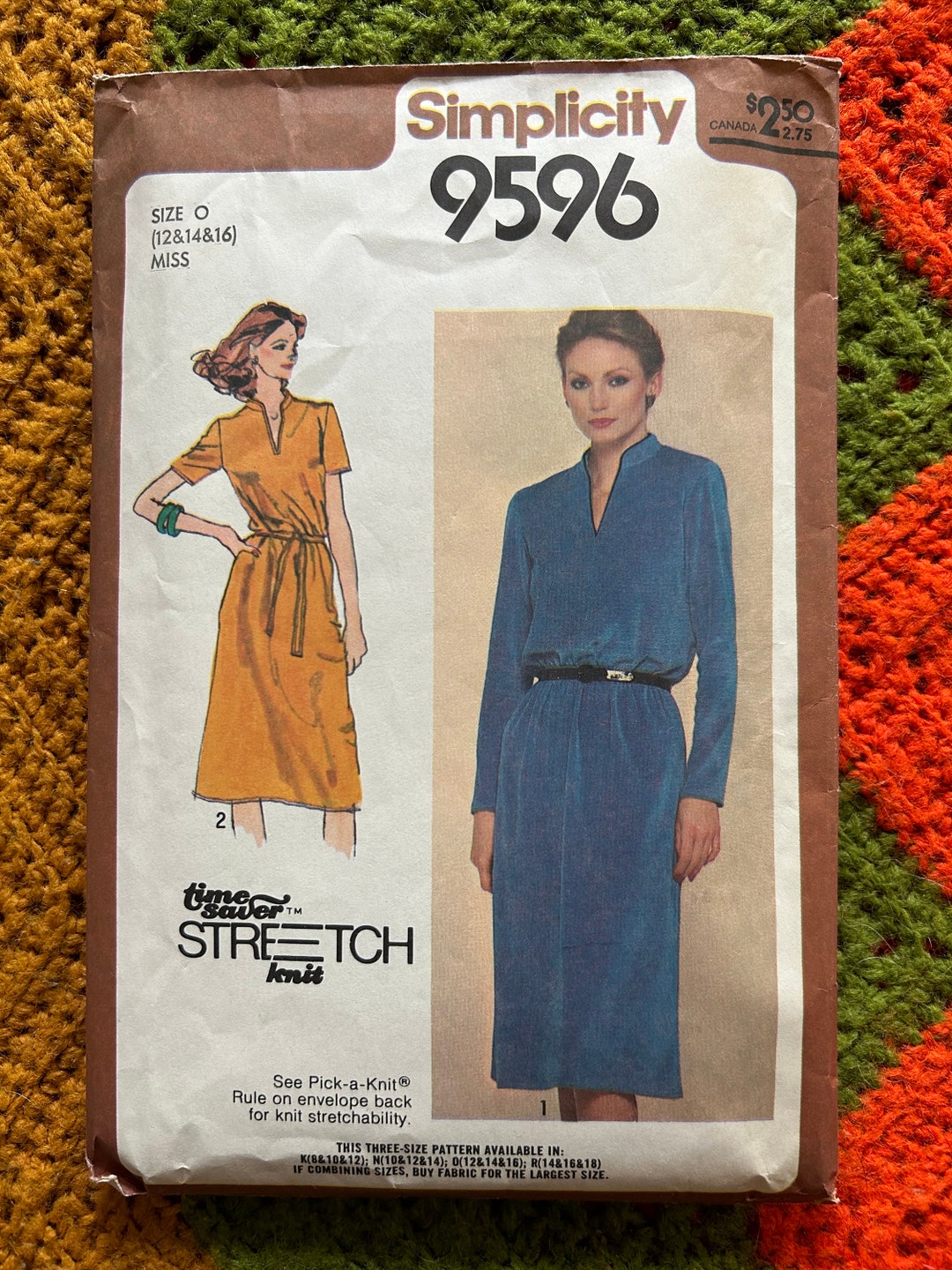 Vintage 1980 Simplicity Sewing Pattern 9596 Misses' Pullover Dress ...