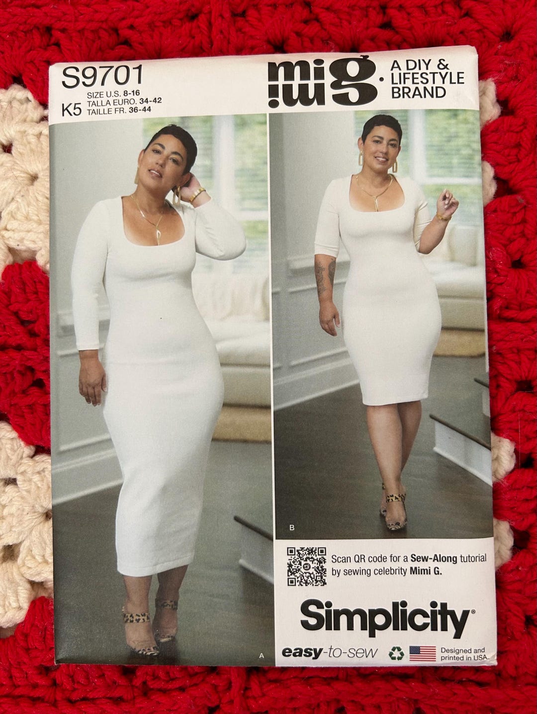 2023 Simplicity Mimi G Sewing Pattern S9701 Misses' Knit Dress in 2 ...