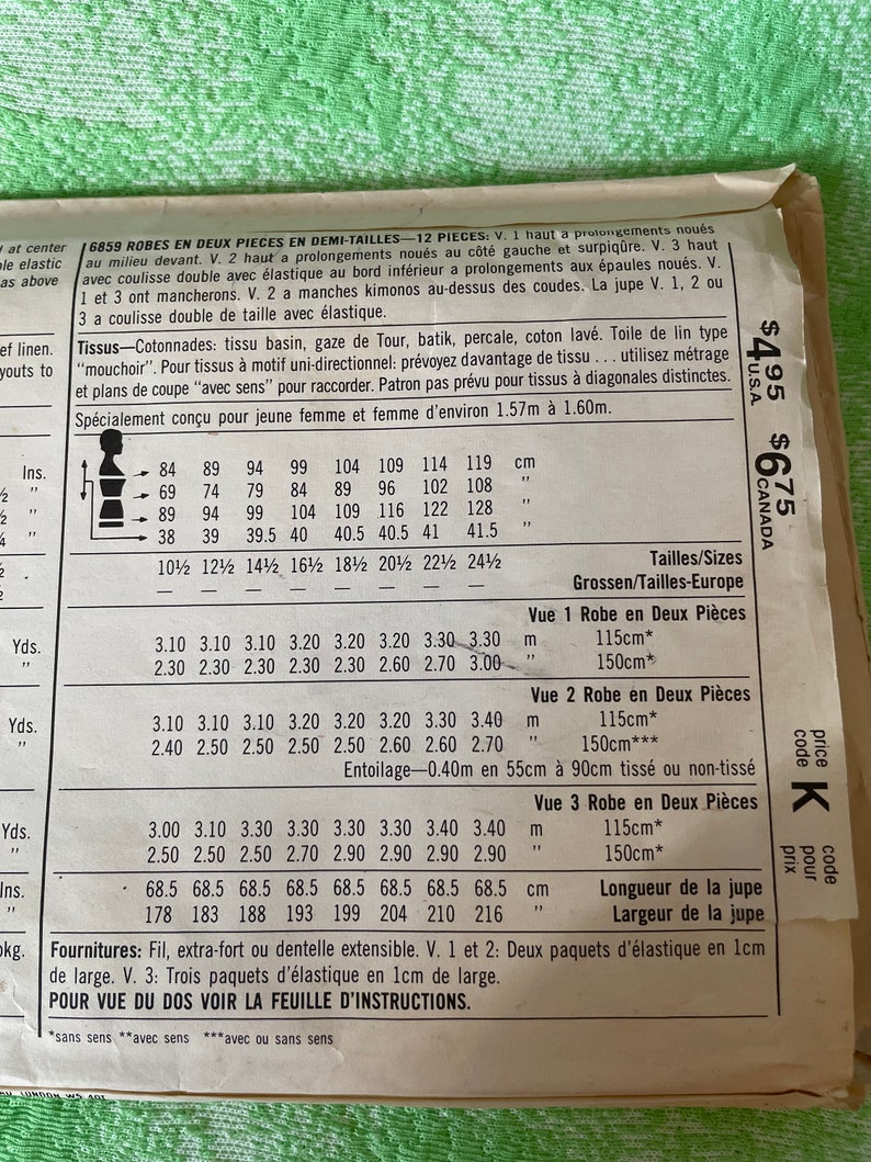 Vintage 1985 Simplicity Sewing Pattern 6859 Phyllis Sidney 2 Piece ...