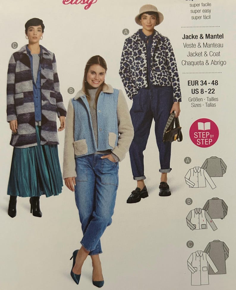 Burda Style Sewing Pattern 5855 Misses' Jacket & Coat Size 8-22 UNCUT ...