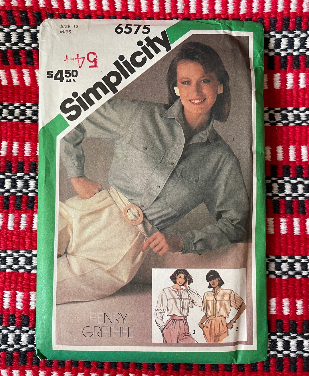 Vintage 1984 Simplicity Sewing Pattern 6575 HENRY GRETHEL Misses' Loose ...