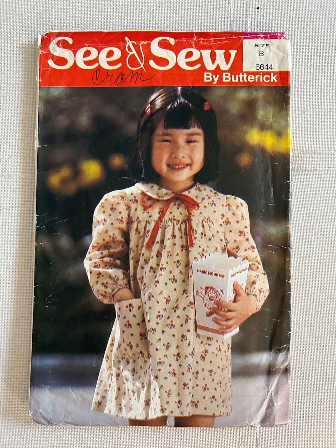 Vintage 1980s Butterick See & Sew Pattern 6644 Childrens Long Sleeved ...