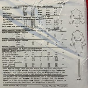 2022 New Look Easy Sewing Pattern N6742 Misses' Jacket or Coat Sizes XS ...
