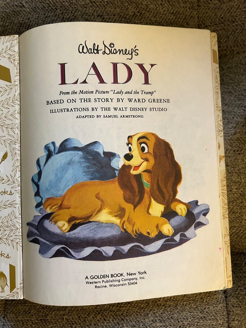 Vintage 1981 Walt Disney's Lady a Little Golden Book Lady & the Tramp ...