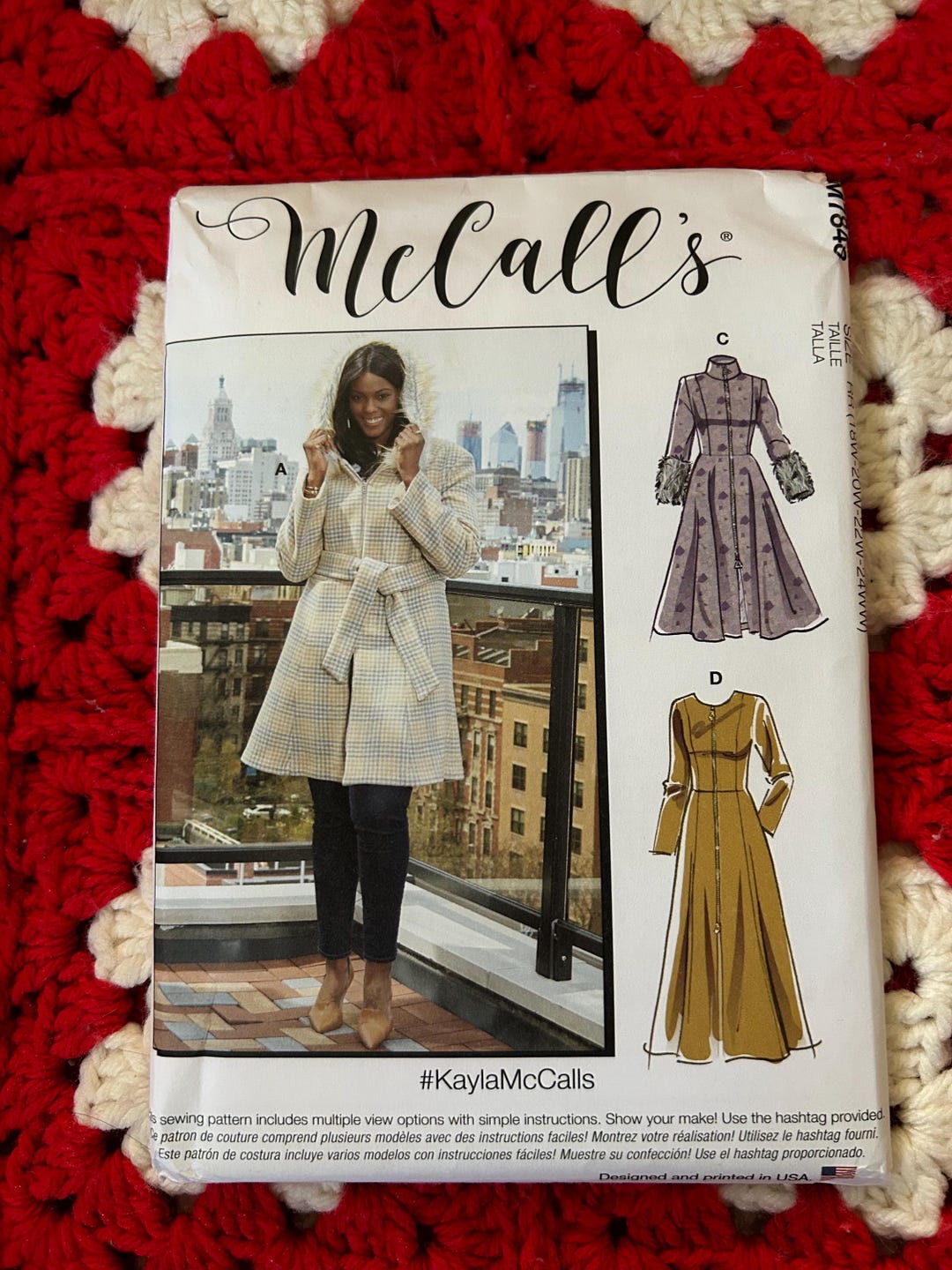2022 Sewing Pattern Mccall's M7848 Women's Coats and Belt Size 18-20-22 ...