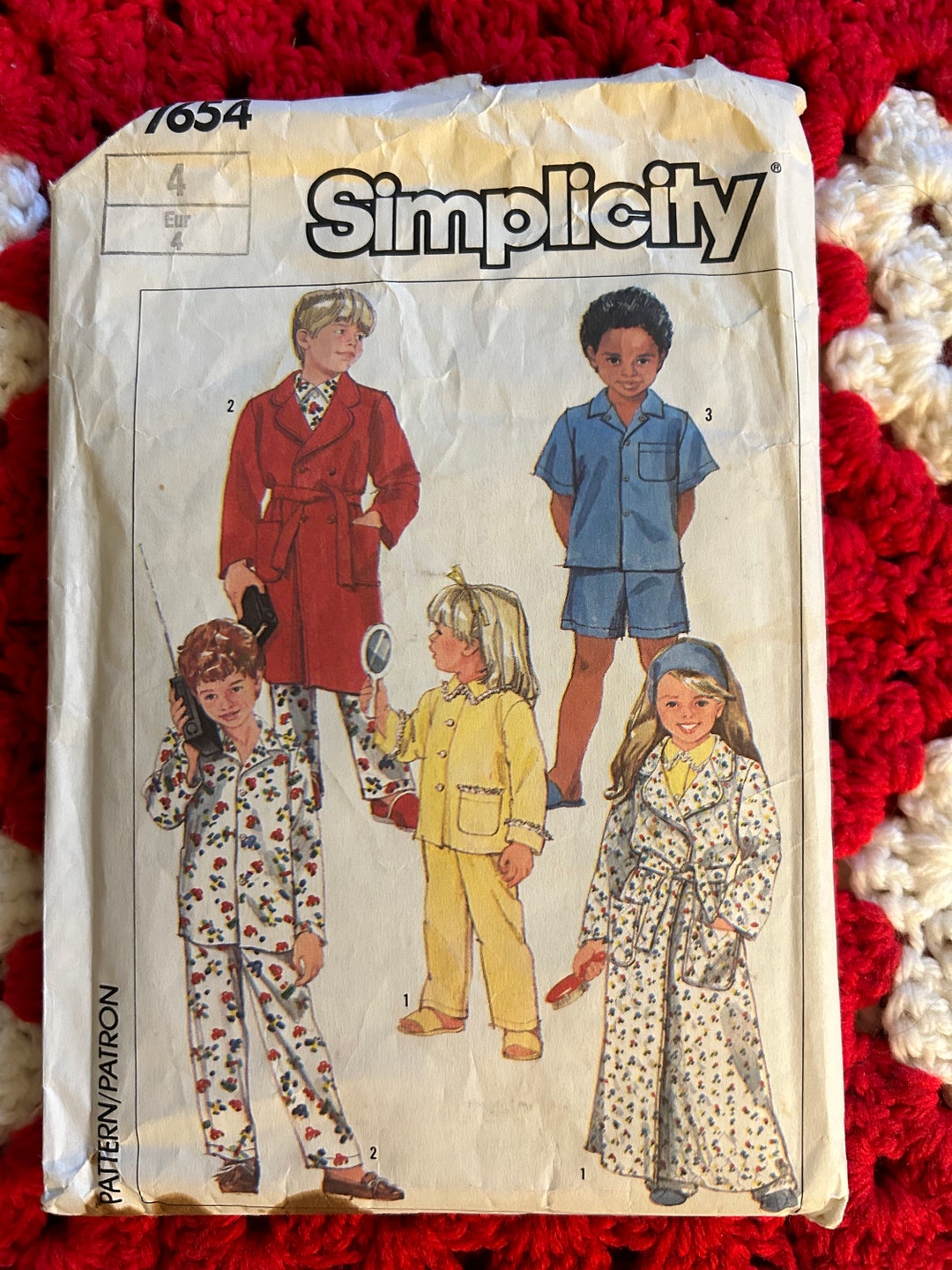 Vintage 1986 Simplicity Sewing Pattern 7654 Childs' Robe in 2 Lengths ...