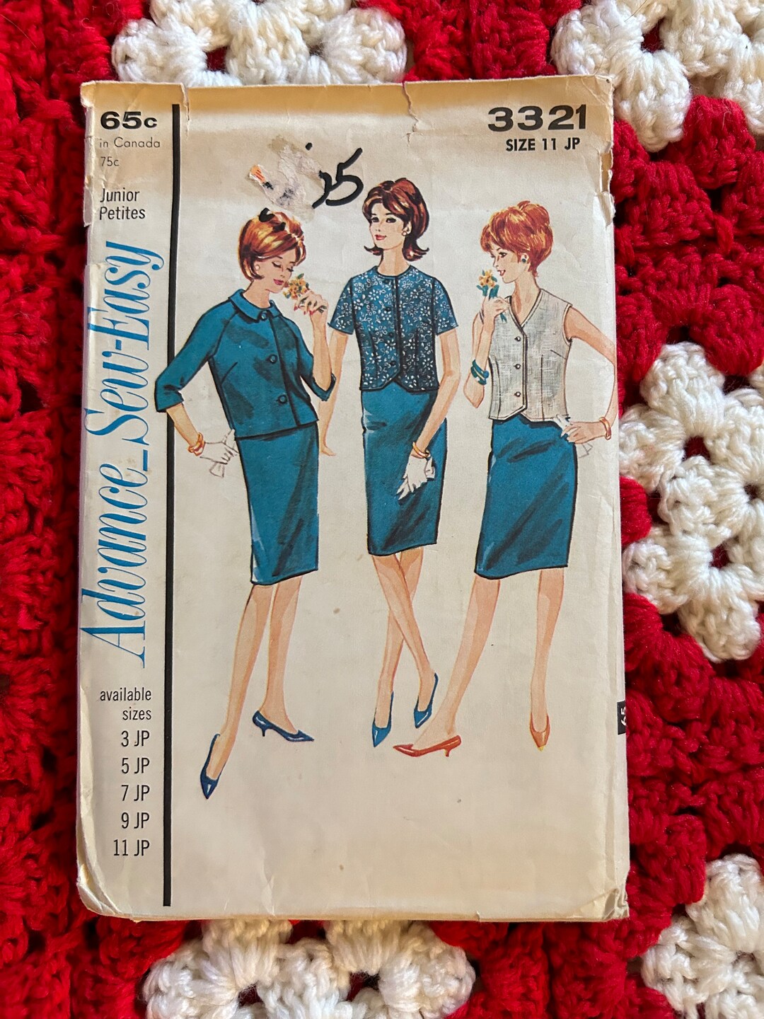 Vintage Early 1960's Sew-easy Advance Sewing Pattern 3321 Junior Petite ...