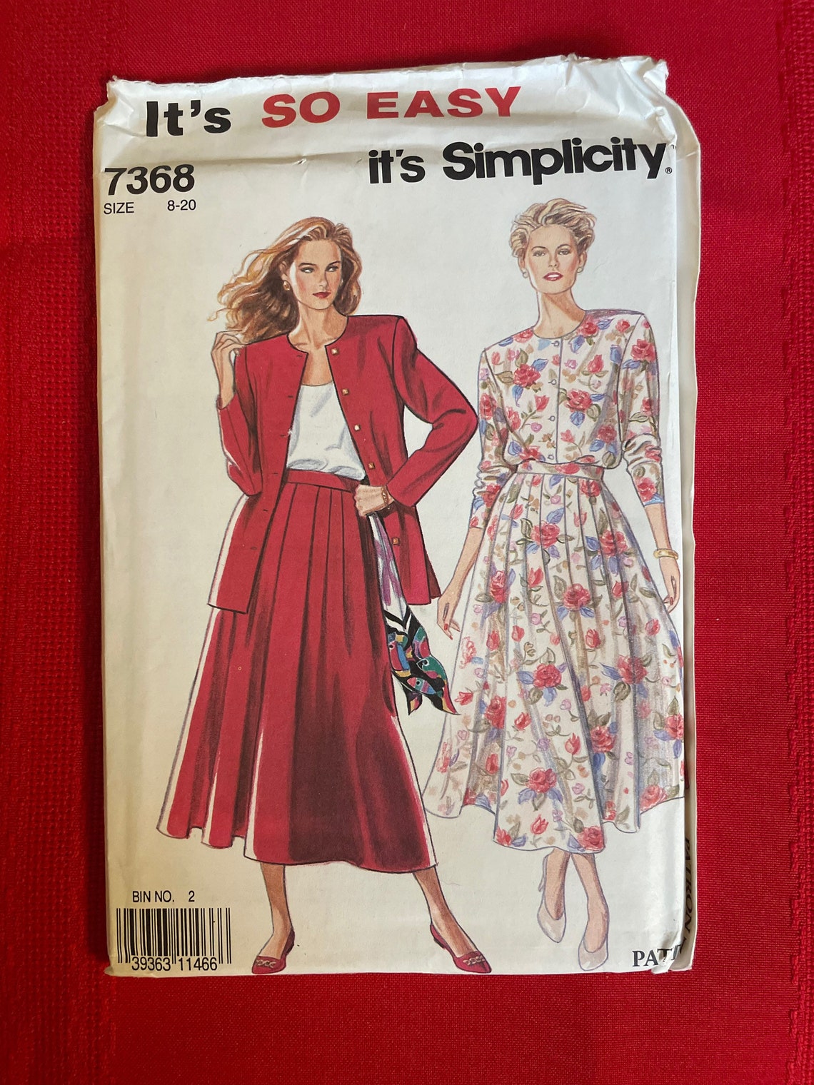 Vintage 1991 Simplicity Easy Pattern 7368 Misses' - Etsy