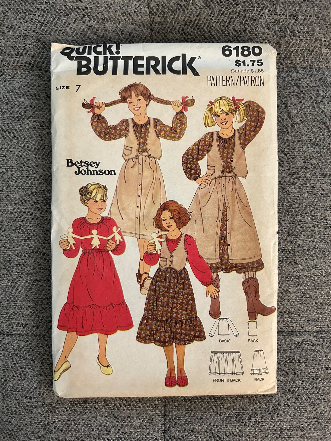 Vintage 1980's Quick! Butterick Sewing Pattern 6180 BETSEY JOHNSON ...