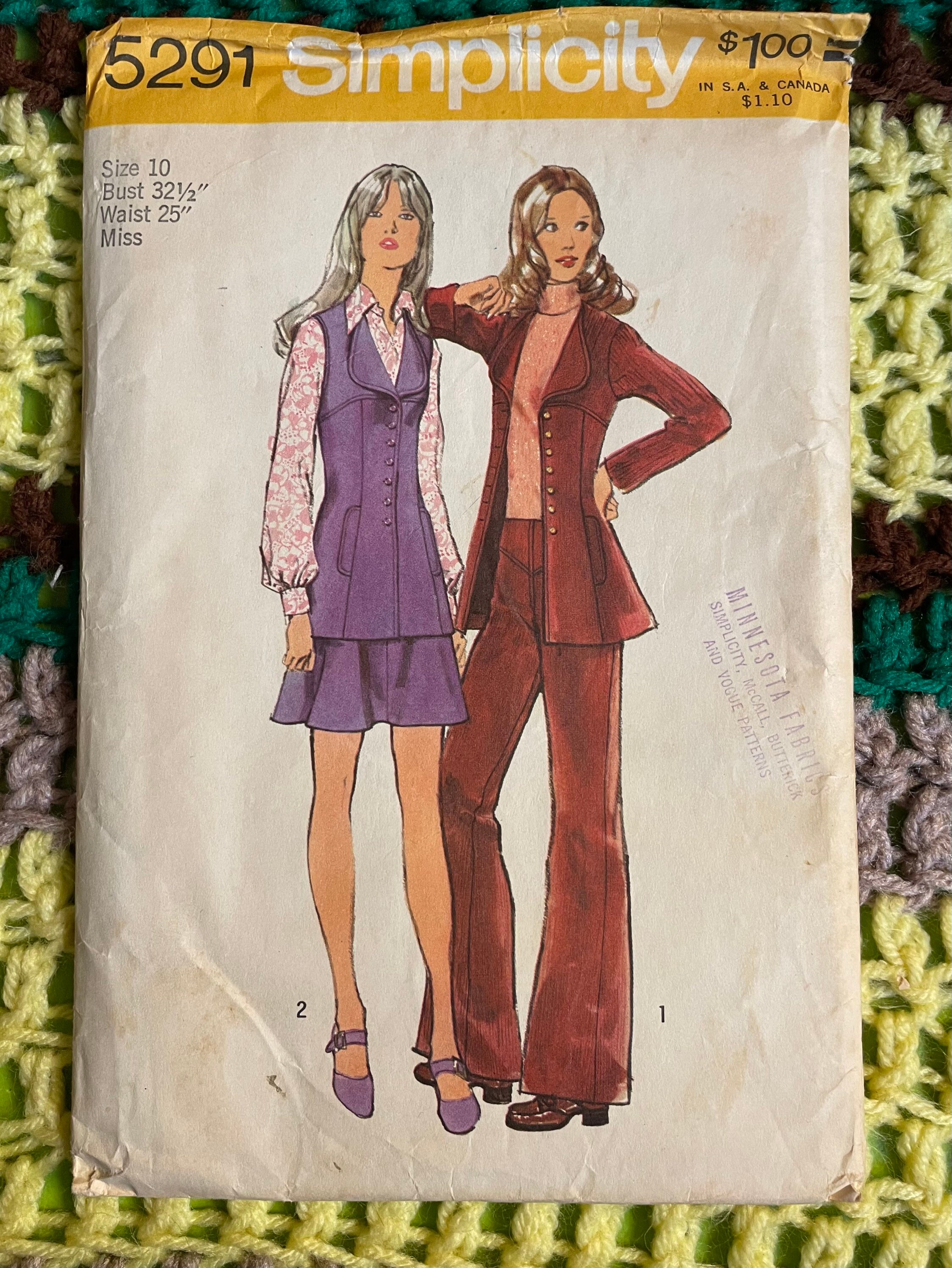 Vintage 1972 Simplicity Sewing Pattern 5291 Misses' - Etsy
