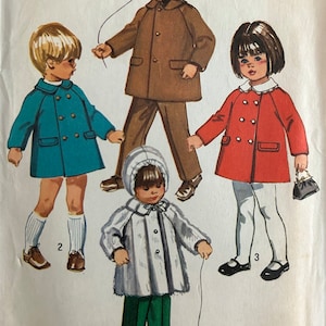 Vintage 1970 Simplicity Sewing Pattern 9042 Toddlers’ Coat With ...
