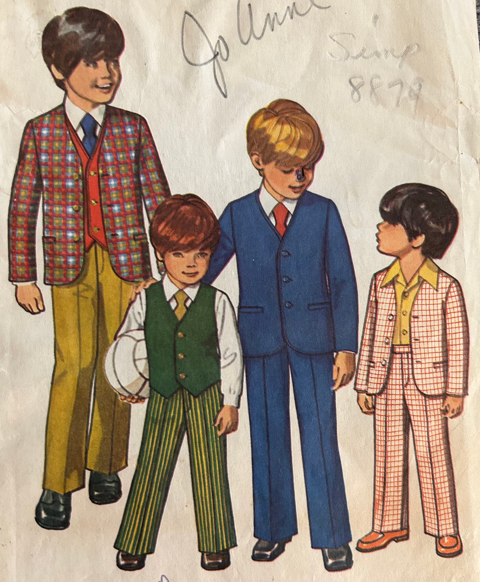 Vintage 1971 Simplicity Sewing Pattern 9651 Boys Jacket, Pants and ...