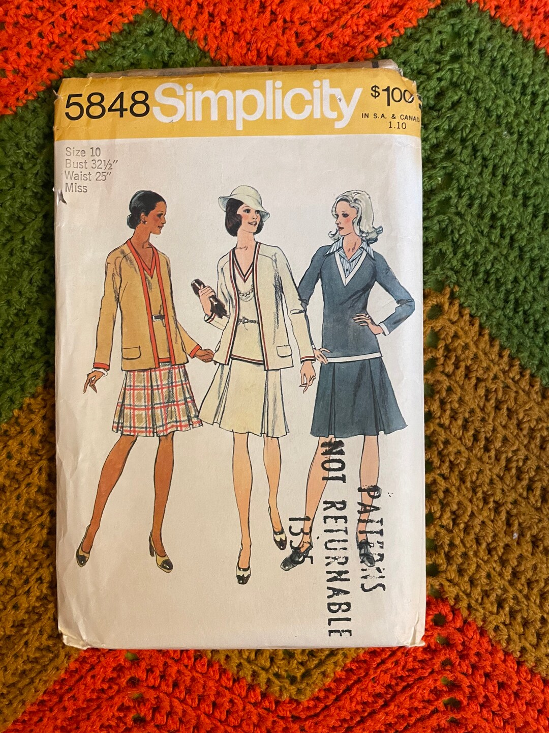 Vintage 1973 Simplicity Sewing Pattern 5848 Misses' Unlined Cardigan ...
