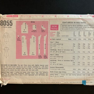 Vintage 1968 Simplicity Sewing Pattern 8055 Coat-dress in Half Sizes ...