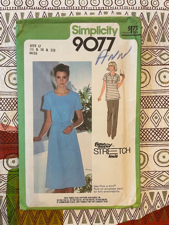 Vintage 1979 Simplicity Sewing Pattern 9077 Misses' Dress - Etsy