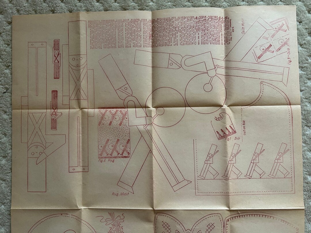 1940's Modern Handcraft REDWORK Iron-on Transfers for Toy Soldier Crib ...
