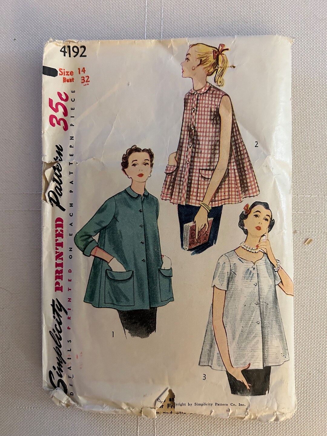 Vintage 1952 Simplicity Sewing Pattern 4192 Misses Maternity - Etsy