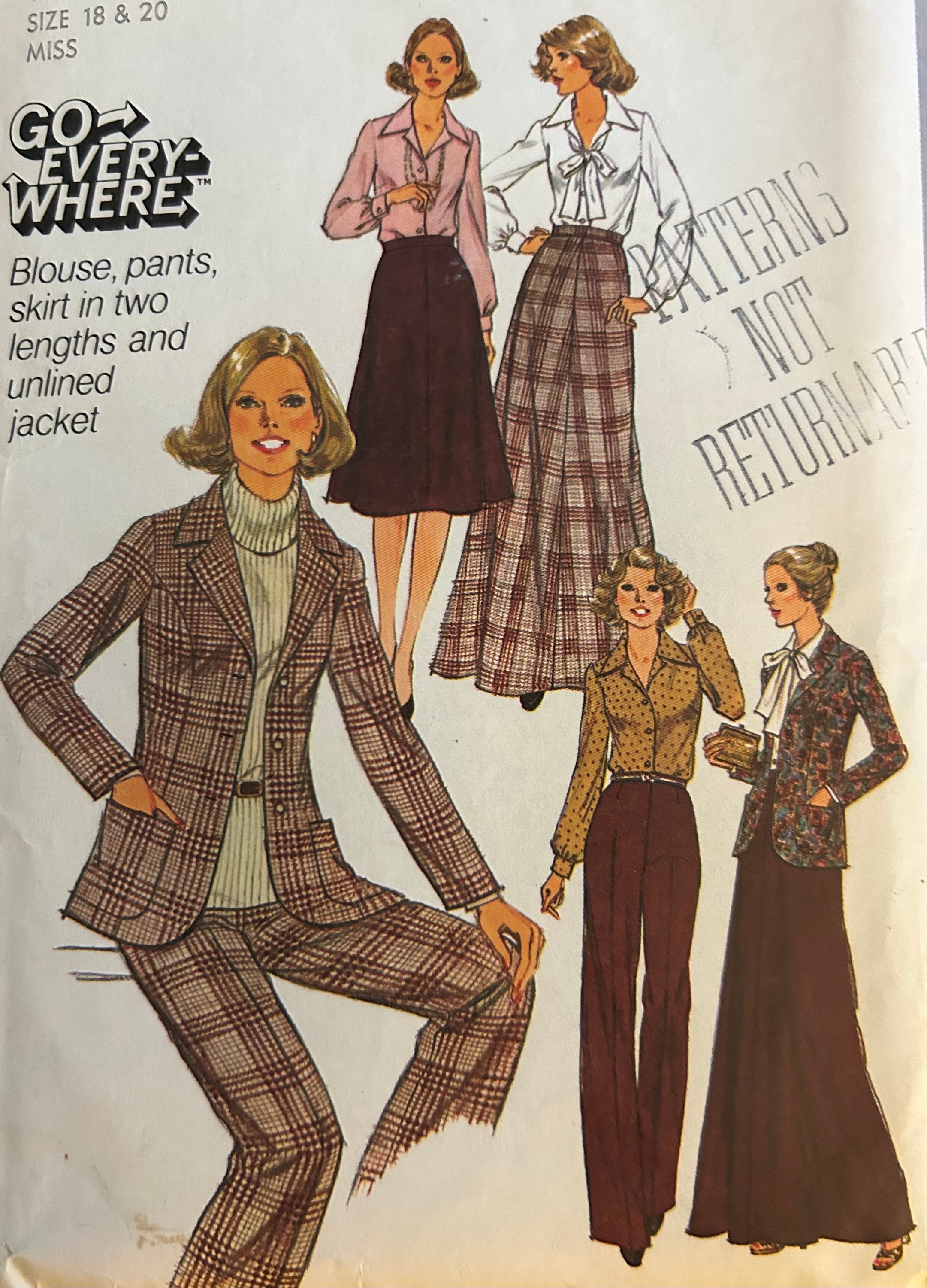 Vintage 1977 Simplicity Sewing Pattern 8245 Misses' Go Everywhere ...