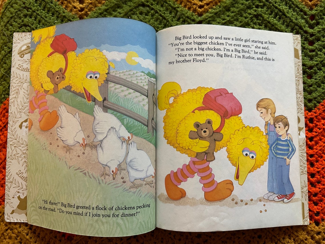 Vintage 1985 Big Bird's Day on the Farm Little Golden Book Sesame ...