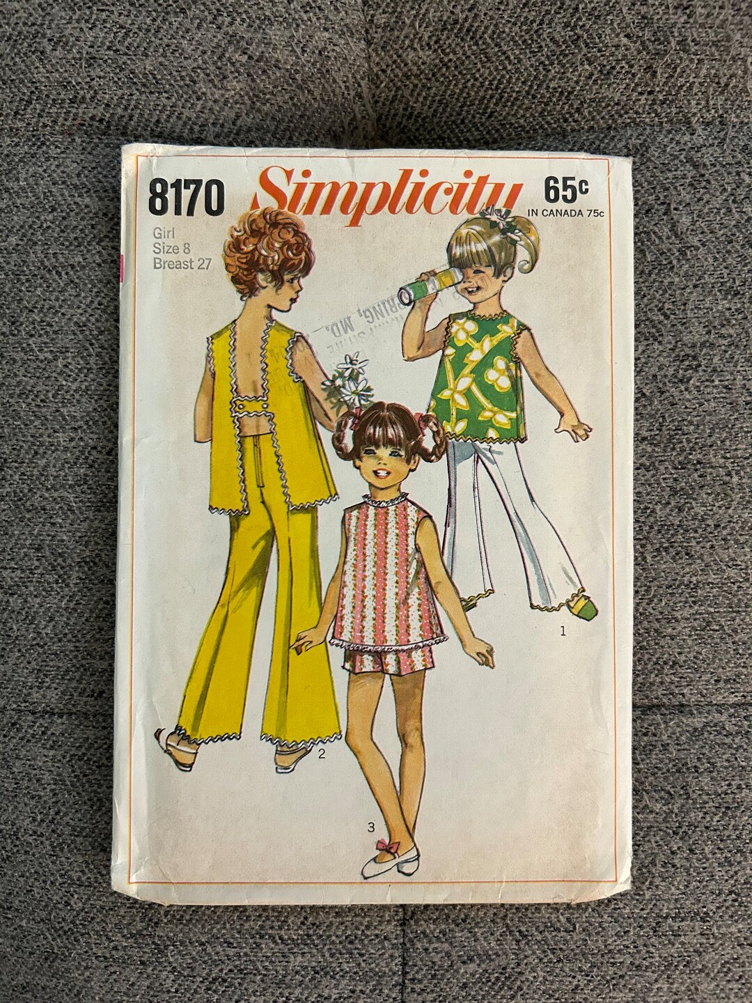 Vintage 1968 Simplicity Sewing Pattern 8170 Child’s Bell Bottom Pants ...