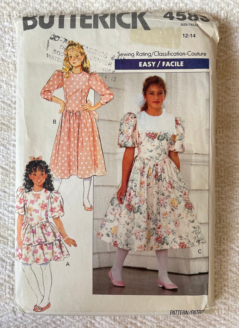 Vintage 1990 Butterick Easy Pattern 4583 Girls' Dress - Etsy UK