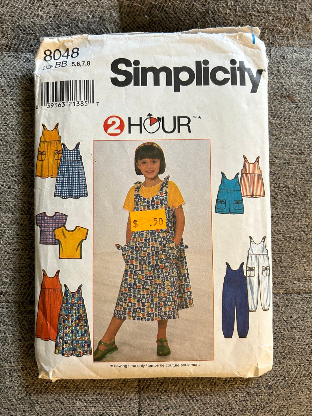Vintage 1998 Simplicity 2 Hour Pattern 8048 Childs' Top, Dress or Jumper & Jumpsuit or Romper ...