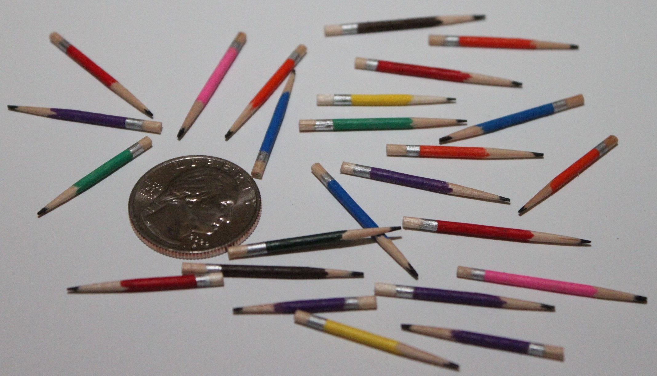 All New Miniature Mini Pencils 1" Scale LOT of 20 PRIMARY COLORS Barbie ...