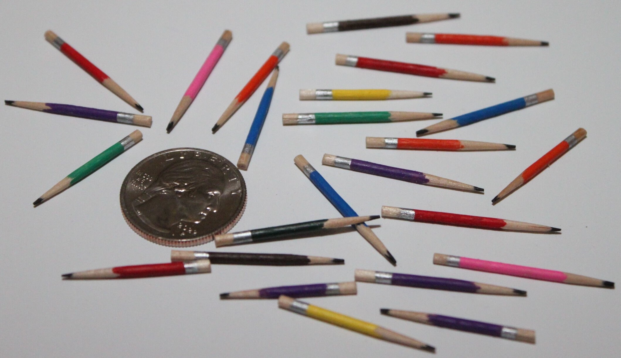 All New Miniature Mini Pencils 1" Scale LOT of 20 PRIMARY COLORS Barbie ...