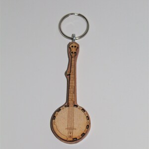 Guitar Banjo Mandolin Dobro Ukulele Fiddle Key/fob Ring; Handcrafted ...