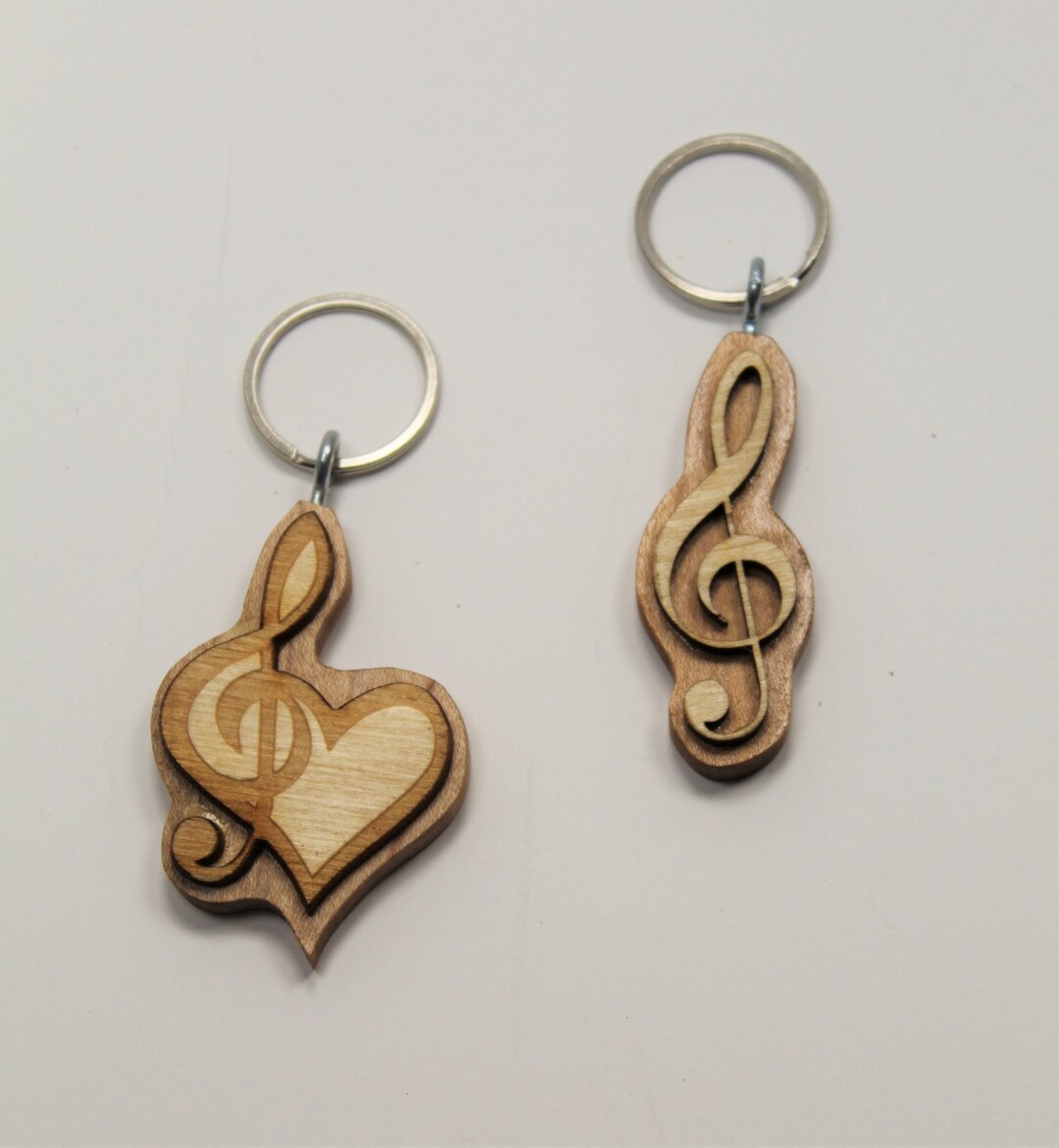 Key Ring for Musician, Singer, Songwriter; G-clef Key or G-clef/ Heart ...