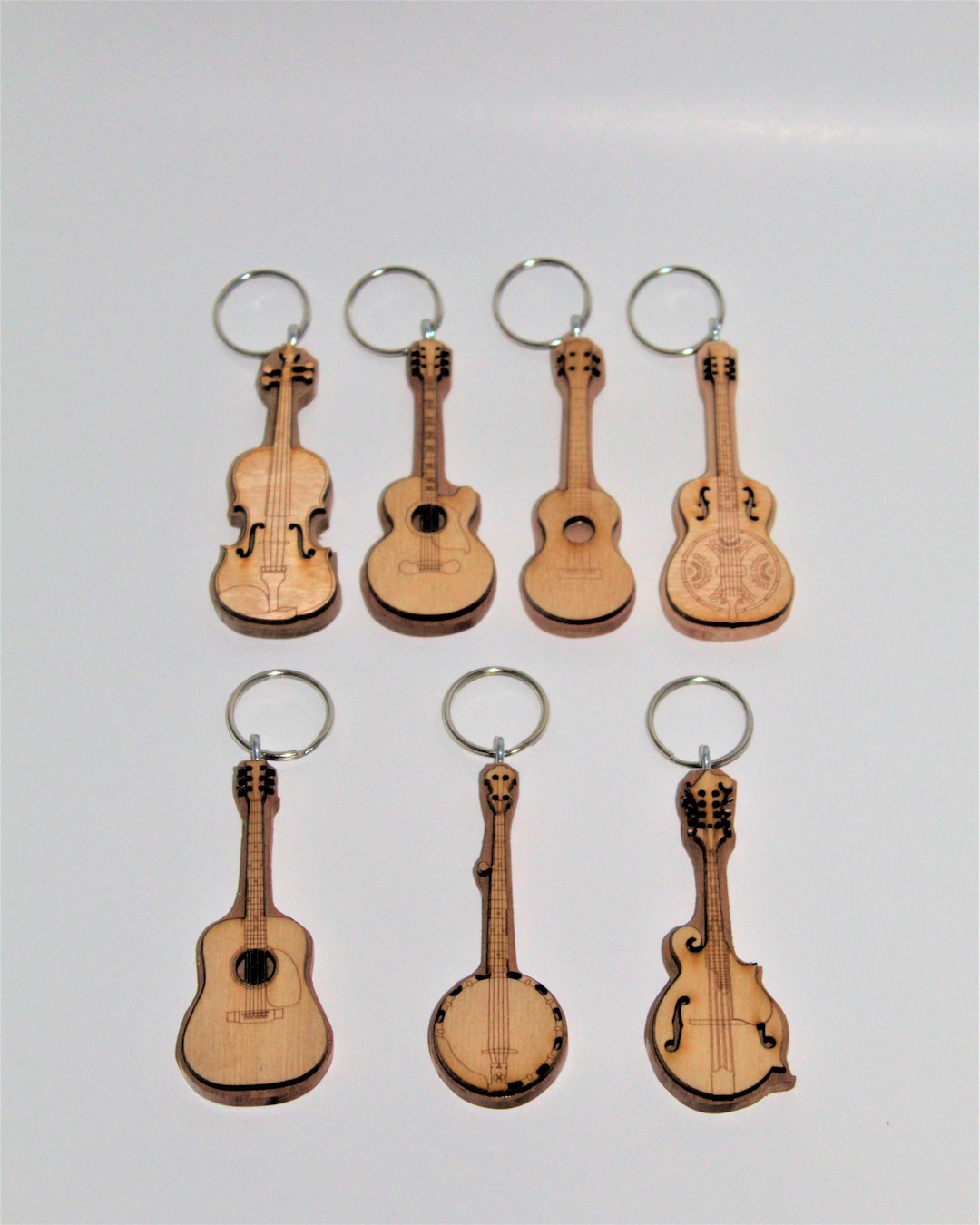 Guitar Banjo Mandolin Dobro Ukulele Fiddle Key/fob Ring Gift for ...