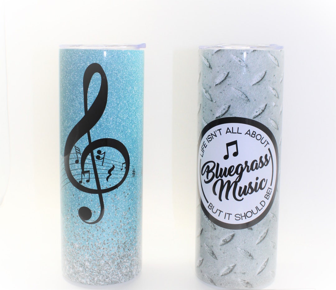 Bluegrass Music or G-clef Music Note Tumbler; Gift for Musicians ...
