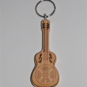 Guitar Banjo Mandolin Dobro Ukulele Fiddle Key/fob Ring; Handcrafted ...