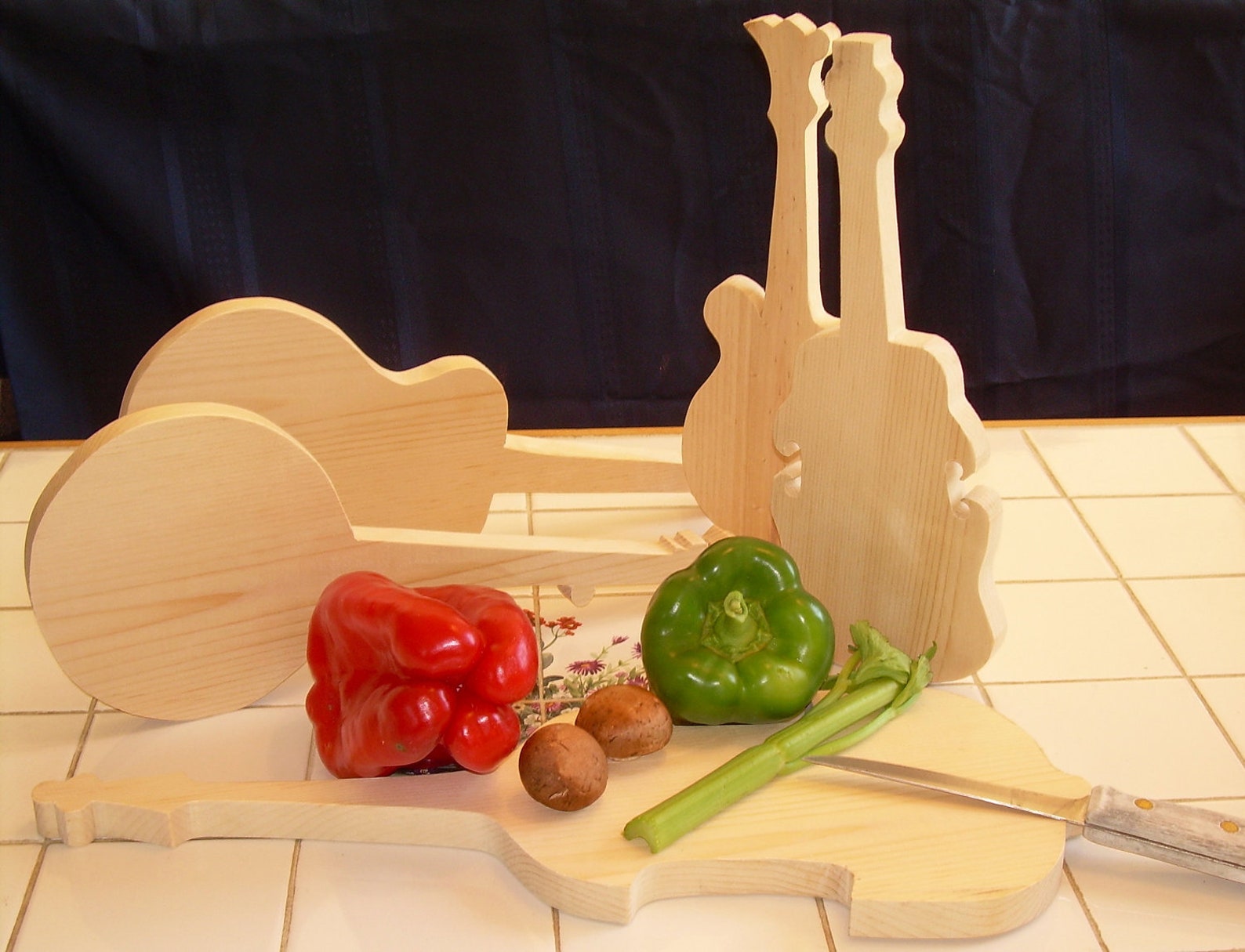 Guitar Banjo & Bass Cutting Boards Gift for Musician Cheese - Etsy