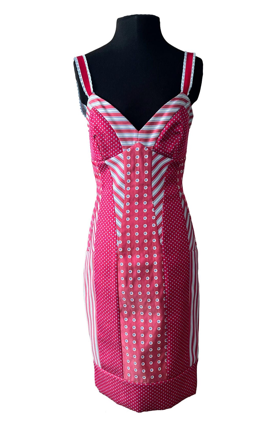 Vintage PHILOSOPHY by Alberta Ferretti Pink Fuchsia Polka Dot Stripes ...
