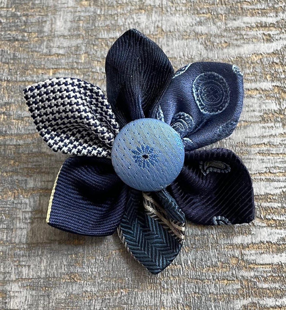 CUSTOM Order ONLY -- Necktie Flower Boutonniere, Wedding Memory Pin - Etsy