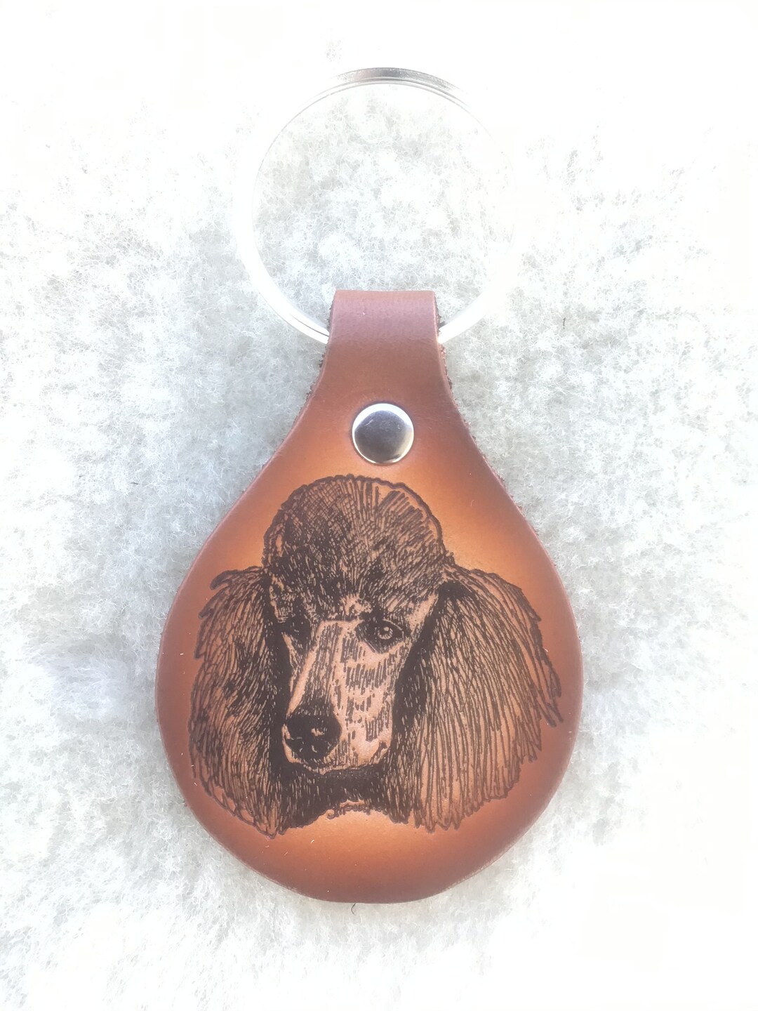 Handmade Leather Poodle Key Tag - Etsy