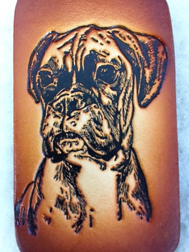 Handmade Boxer Leather Key Tag - Etsy