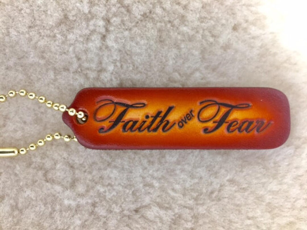 Handmade Leather Faith Over Fear Witness Tag - Etsy