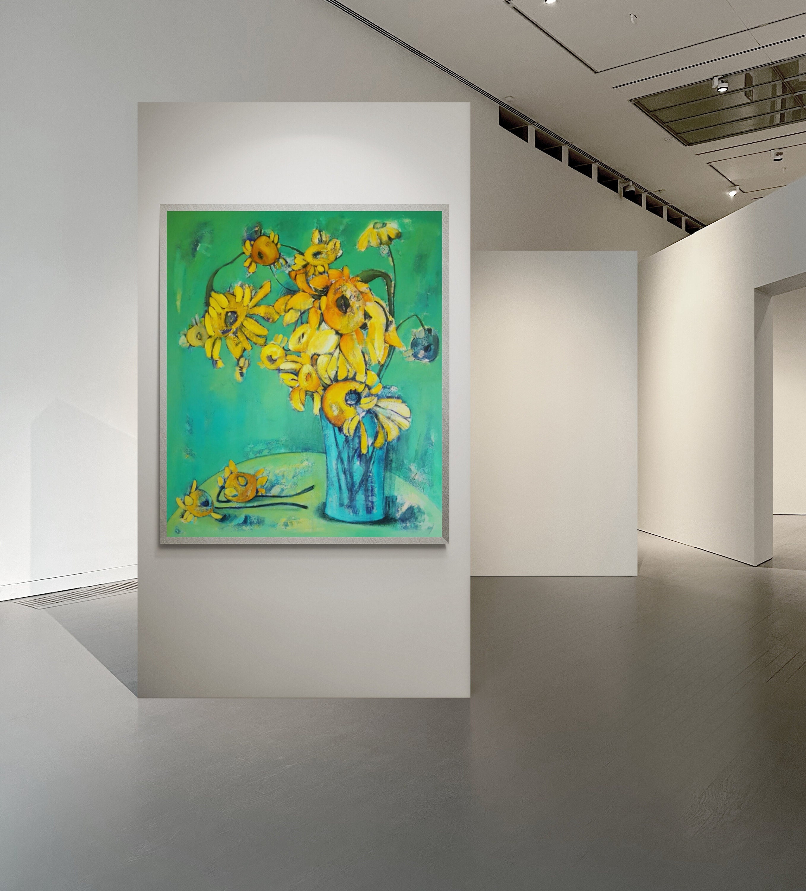 Extra Large Painting on Canvas With Sunflowers. Big Size Original ...