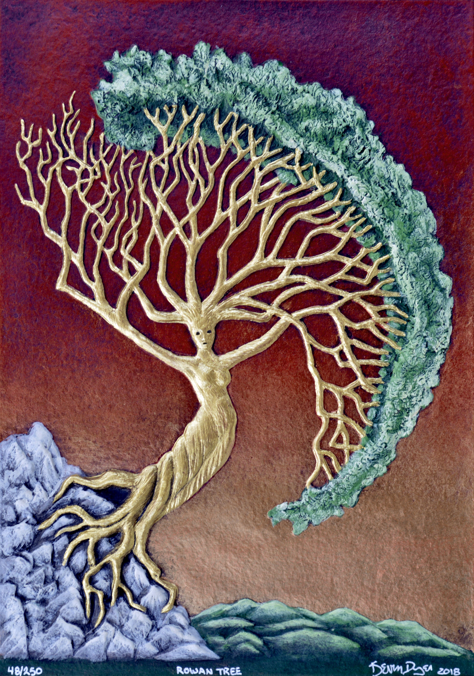 Rowan Tree - Cast Paper - Norse - First Woman - Goddess - Celtic Astology