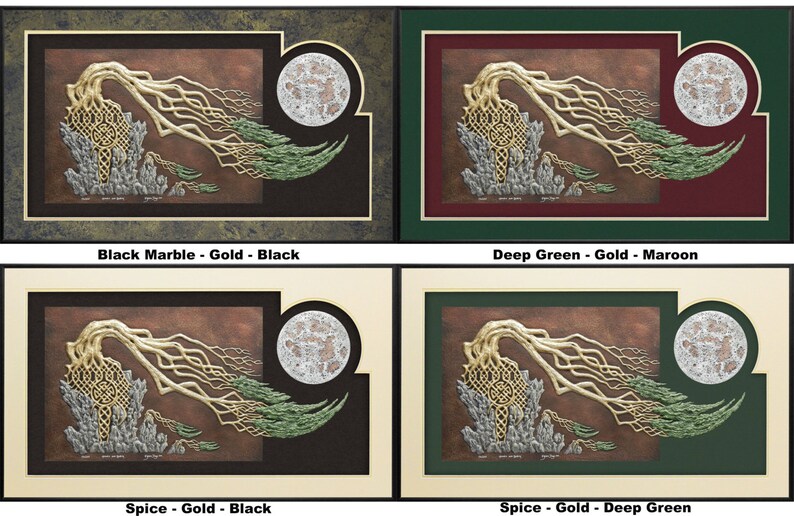 Heaven and Earth Cast Paper Sacred Tree Full Moon | Etsy