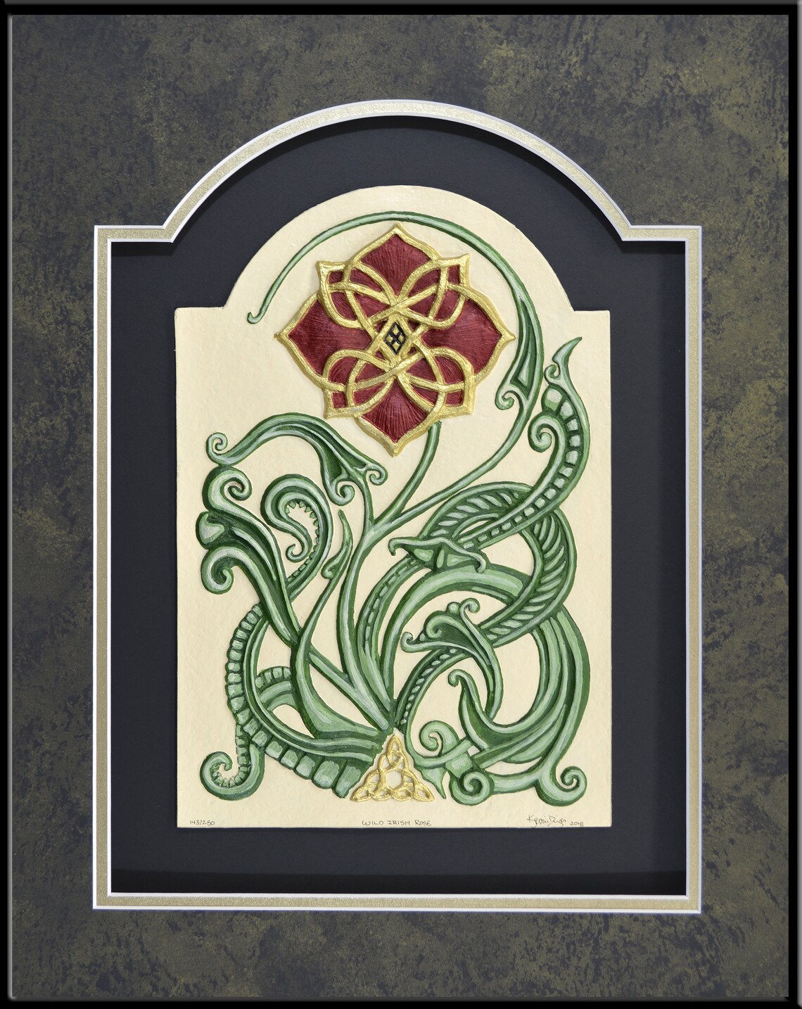 Wild Irish Rose Cast Paper Irish art Celtic Flower | Etsy