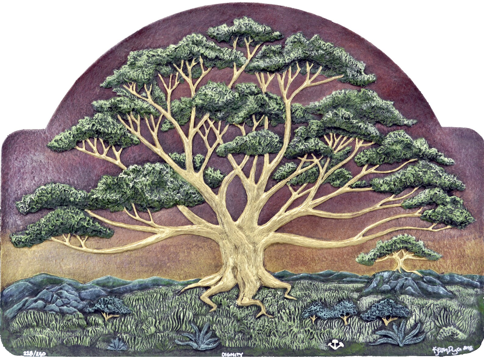 Dignity Cast Paper Large Tree Green Spreading Oak | Etsy