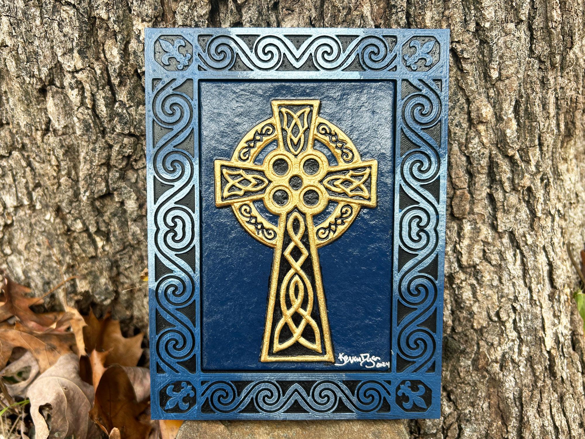 Celtic High Cross - Hand Painted Cast Paper - Celtic Blessing - Irish ...
