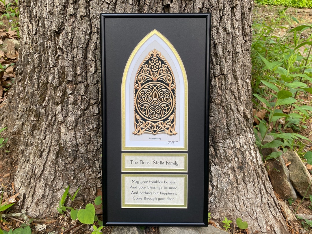 Personalized Celtic House Blessing - Digital Art Print 8" X 16" | Irish ...